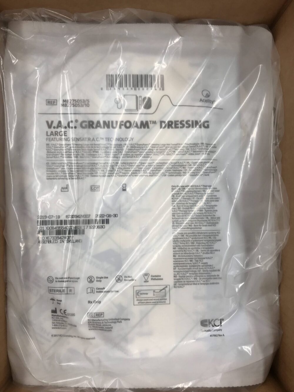 KCI M8275053/5 V.A.C. GranuFoam Dressing Large (5/Box) (X) – GB TECH USA