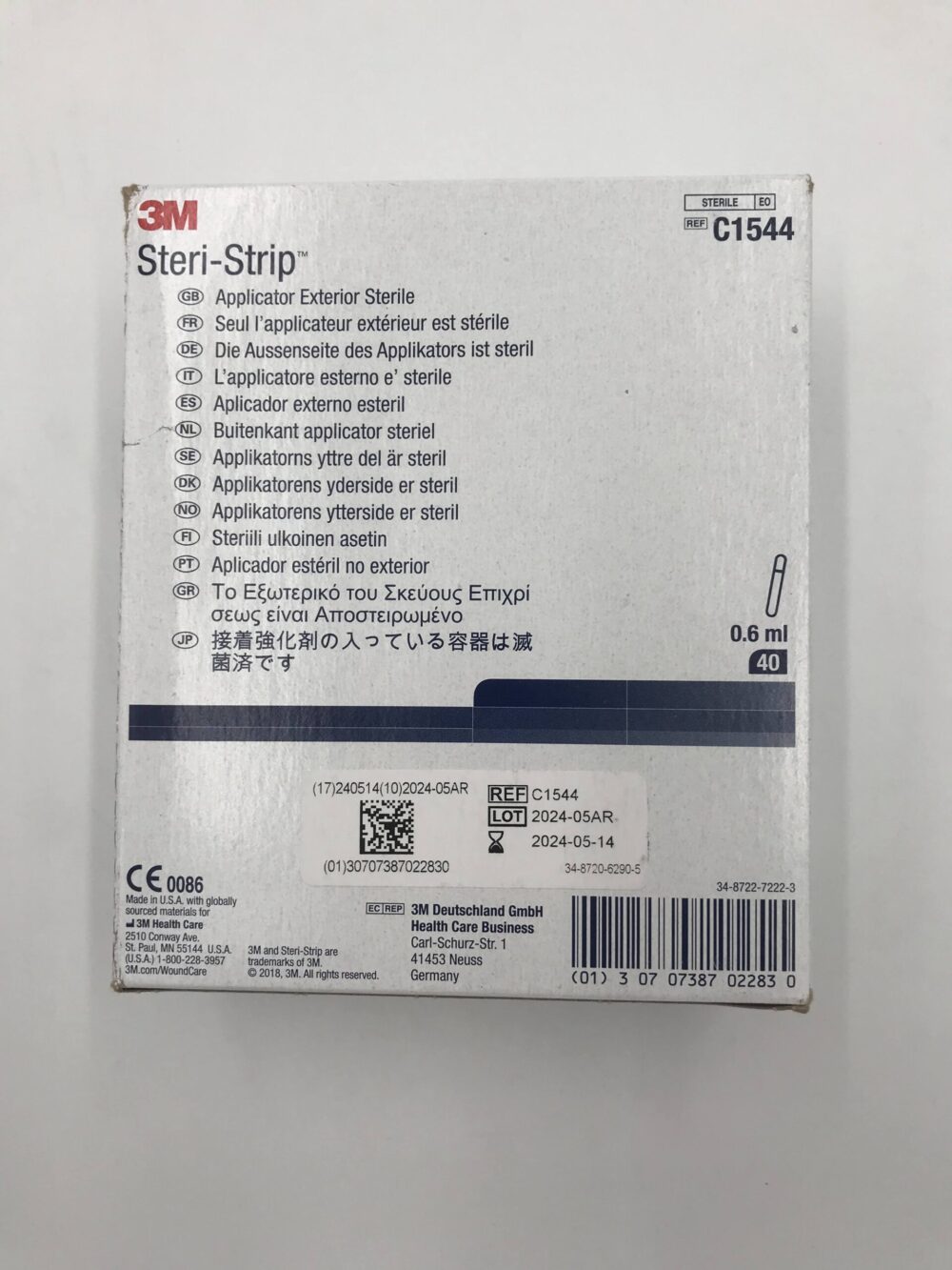 3M C1544 Steri-Strip, Applicator Exterior Sterile 0.6ml (40/Box) - GB ...