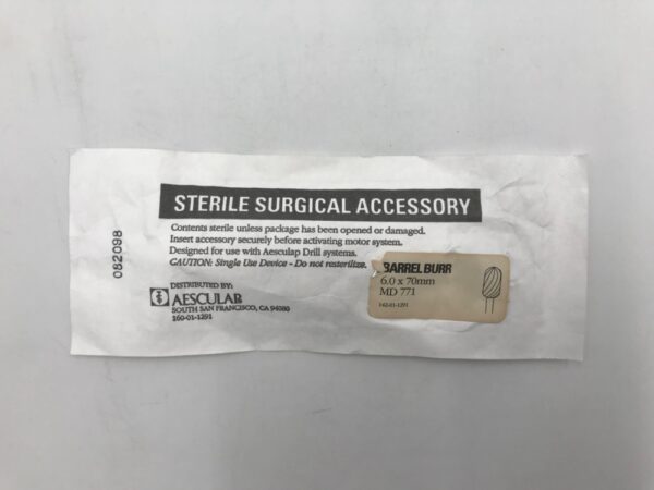 AESCULAP MD771 Barrel Burr 6.0 x 70mm - GB TECH USA