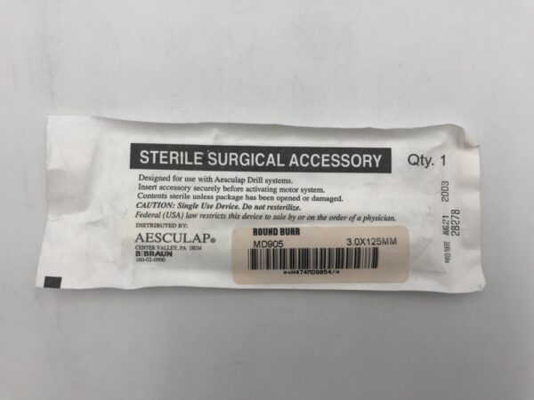 AESCULAP MD905 Round Burr 3.0 x 125mm (X) - GB TECH USA
