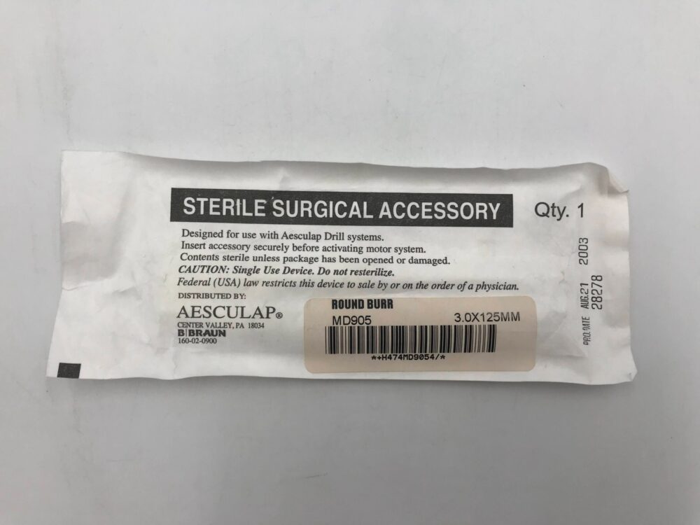 AESCULAP MD905 Round Burr 3.0 x 125mm (X) - GB TECH USA