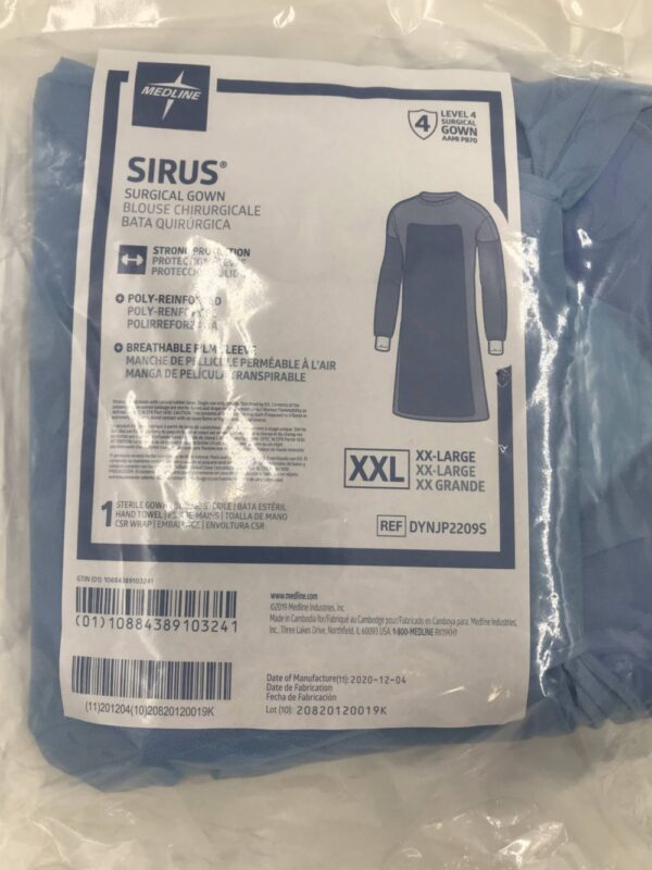 MEDLINE DYNJP2209S Sirus Surgical Gown Level 4, XXL-Large - GB TECH USA