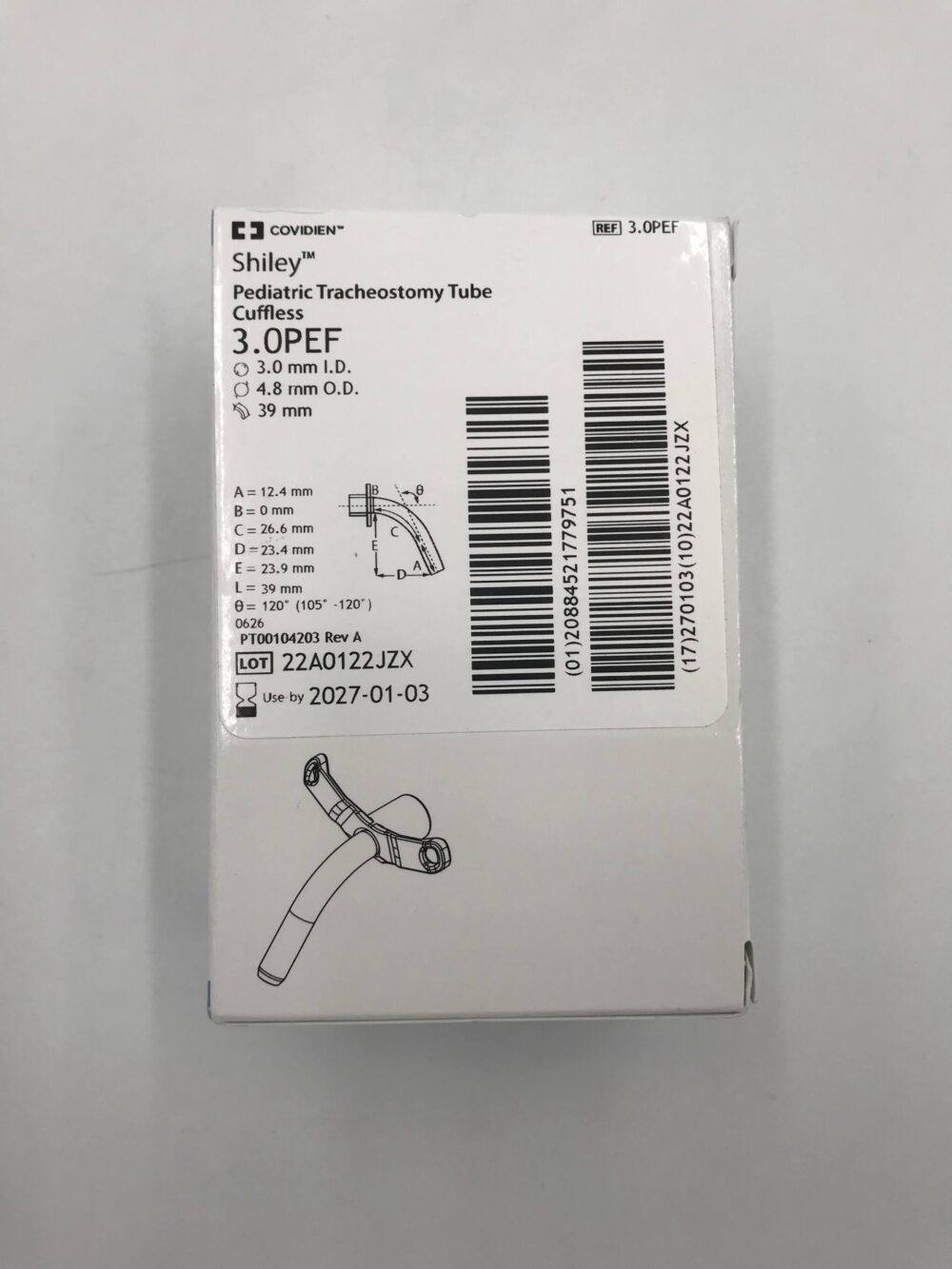 Covidien 3.0PEF Shiley Pediatric Tracheostomy Tube Cuffless - GB TECH USA