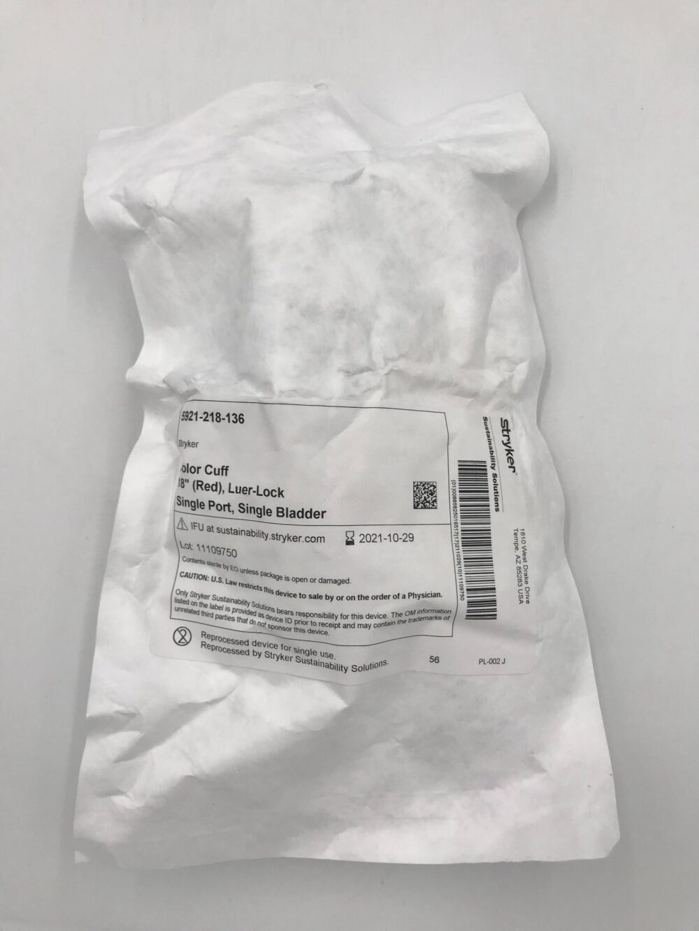 STRYKER 5921-218-136 Color Cuff 18in Luer-Lock Single Port Single ...