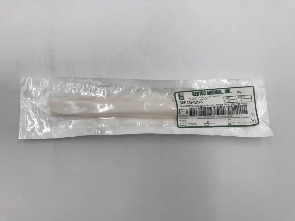 BENTEC MEDICAL GR203 Radiopaque Silicone Penrose Tube LF 1/2in x 18in ...
