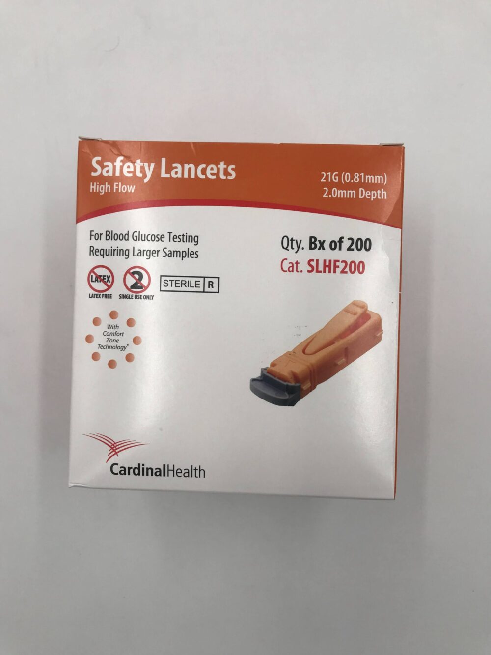 CARDINAL HEALTH SLHF200 Safety Lancets High Flow 21G x 2mm (200/Box ...