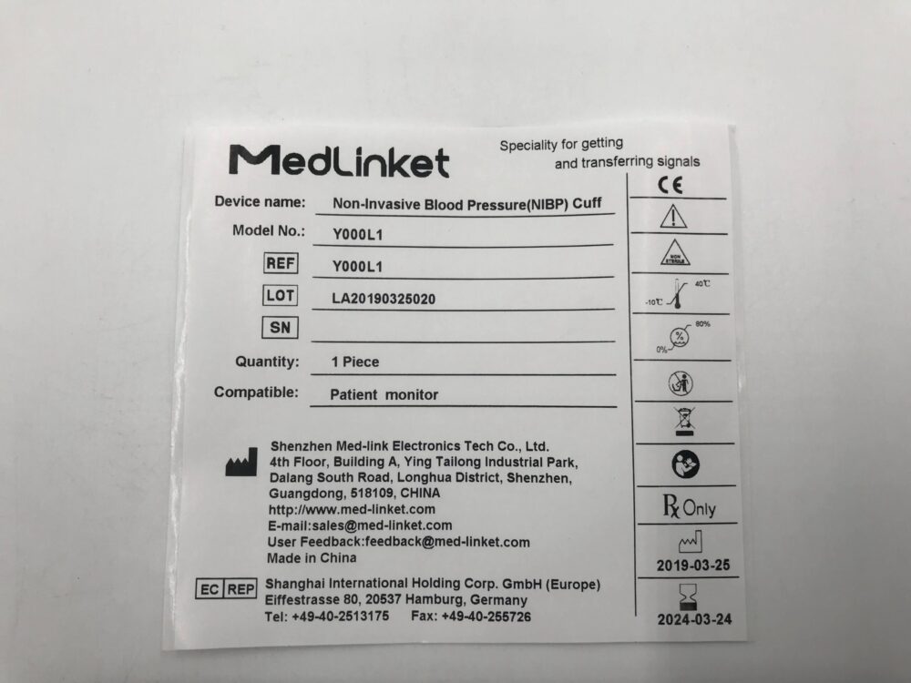 SHENZHEN MED-LINK Y000L1 MedLinket Non-Invasive Blood Pressure(NIBP ...
