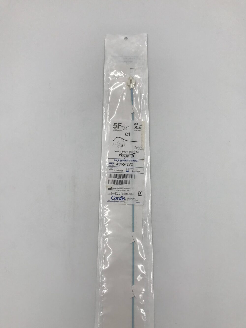 CORDIS 451-542V2 Tempo5 Angiographic Catheter C1, 5F (X) - GB TECH USA