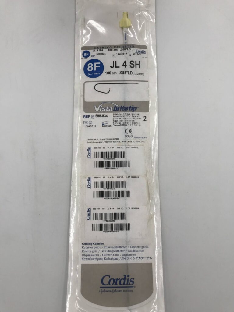 CORDIS 588-834 Vista BriteTip Guiding Catheter JL 4 SH 8F(X) - GB TECH USA