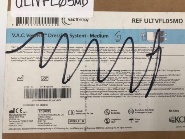 KCI ULTVFL05MD V.A.C VeraFlo Dressing System Medium (5/Box) (X) - GB ...
