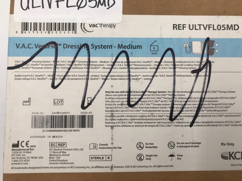 KCI ULTVFL05MD V.A.C VeraFlo Dressing System Medium (5/Box) (X) - GB ...