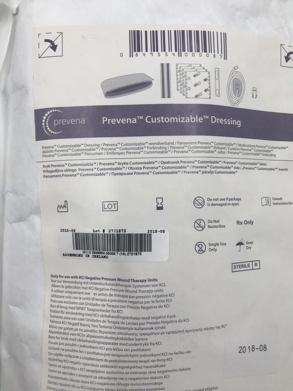 KCI 390186 Prevena Customizable Dressing (X) - GB TECH USA