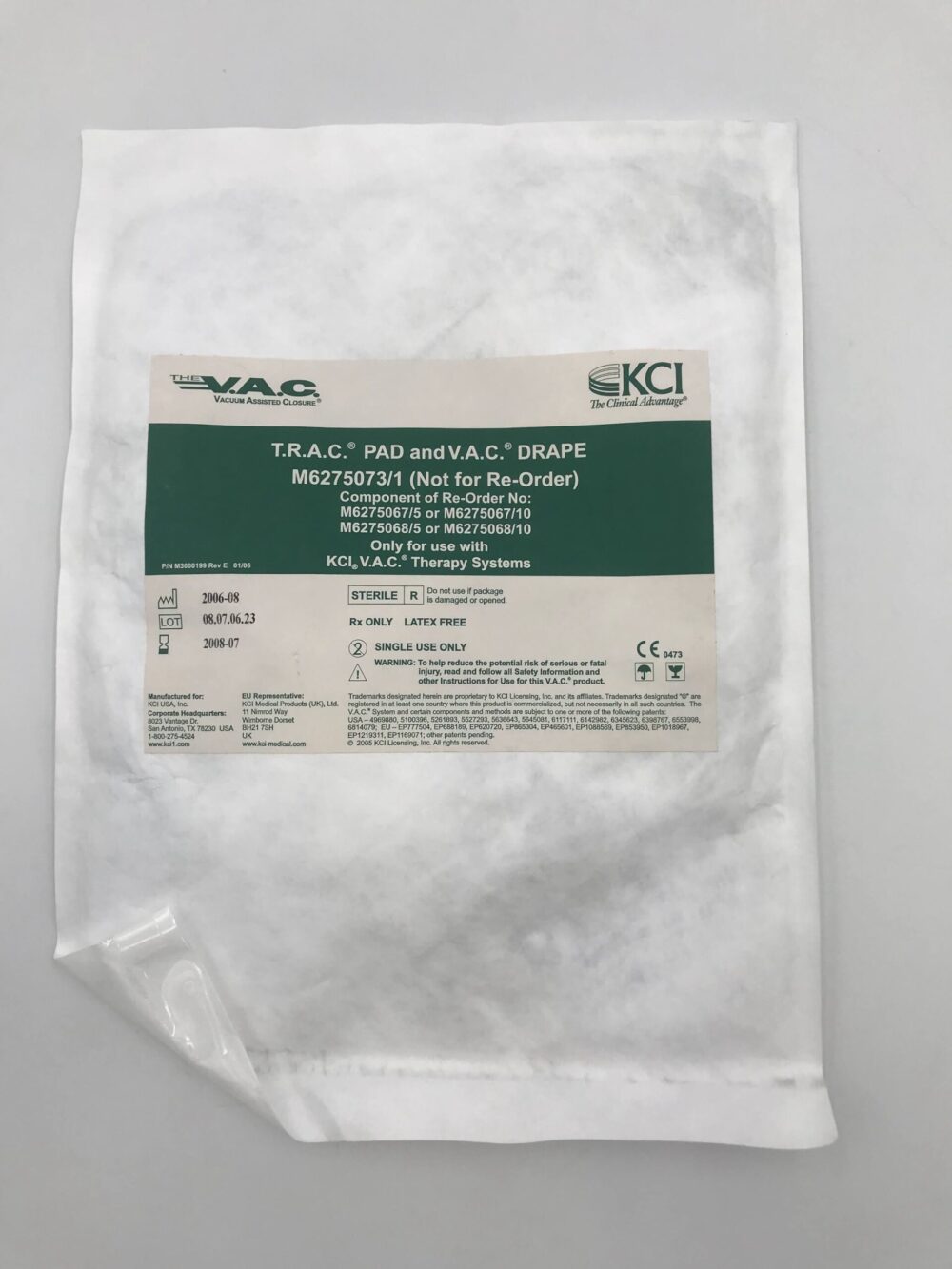KCI M6275073/1 T.R.A.C. Pad and V.A.C. Drape (X) - GB TECH USA