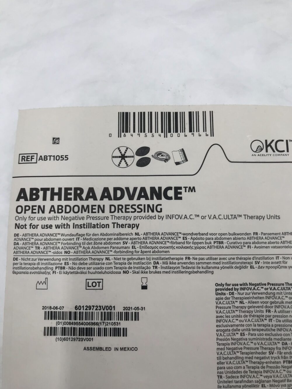 KCI ABT1055 Abthera Advance Open Abdomen Dressing (X) - GB TECH USA