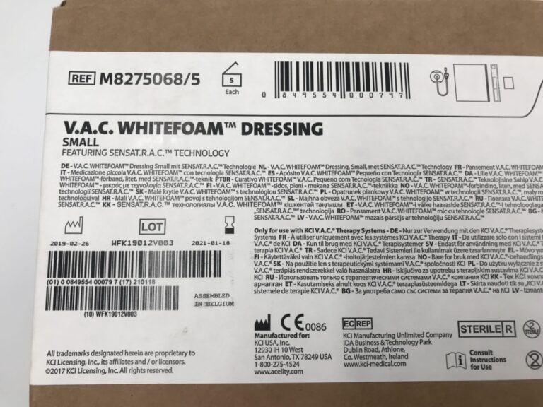 KCI M8275068/5 V.A.C. WhiteFoam Dressing Small (5/Box) (X) - GB TECH USA