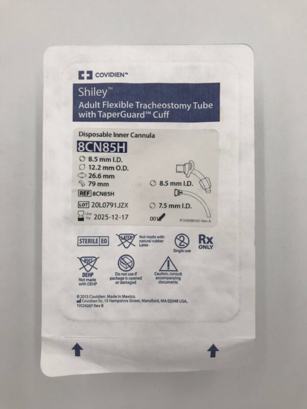 COVIDIEN 8CN85H Shiley Adult Flexible Tracheostomy Tube w/ TaperGuard ...