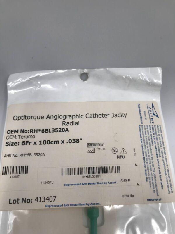 Terumo RH*6BL3520A Jacky Radial Optitorque Angiographic Catheter 6Fr ...