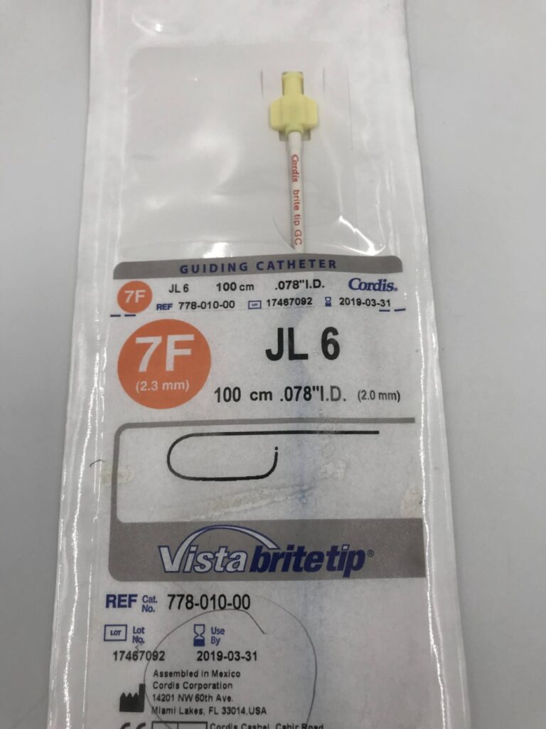 CORDIS 778-010-00 JL 6 Vista Brite Tip Guiding Catheter, 7F 100cm (X ...