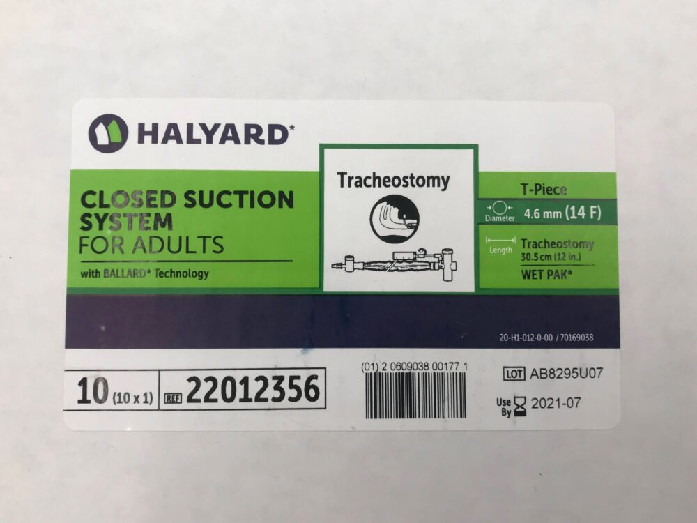 HALYARD 22012356 Closed Suction System For Adults, Tracheostomy 14F (10 ...