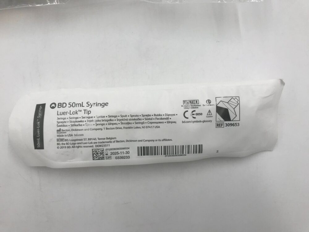 BD 309653 Syringe Luer-Lok Tip 50mL (8/Lot) - GB TECH USA