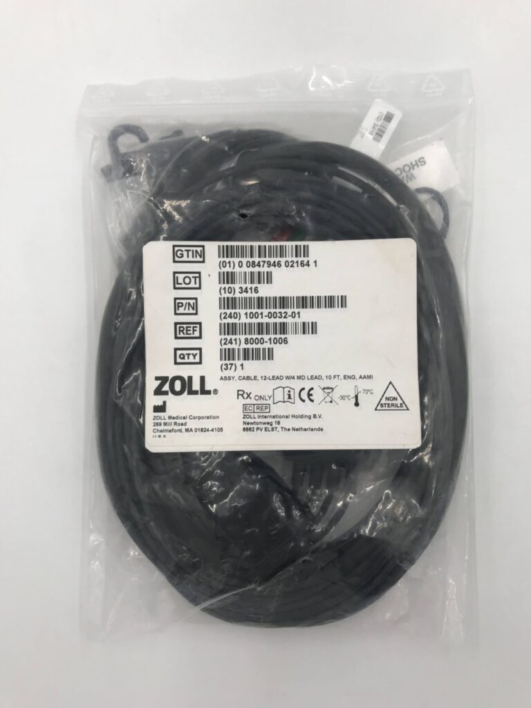 ZOLL MEDICAL 8000-1006 Assy, Cable, 12-Lead w/4 MD Lead, 10Ft, Eng ...