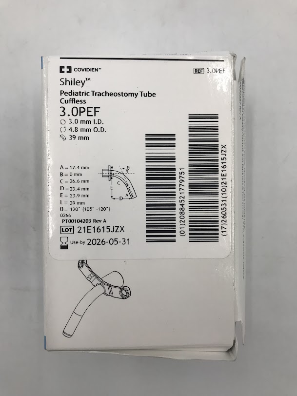 Covidien 3.0PEF Shiley Pediatric Tracheostomy Tube Cuffless – GB TECH USA