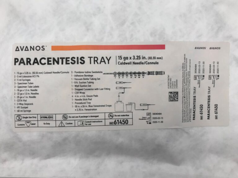 AVANOS 61450 Paracentesis Tray 15Ga x 3.25in (X) - GB TECH USA