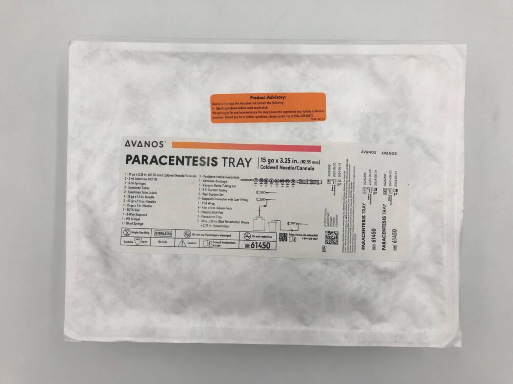 AVANOS 61450 Paracentesis Tray 15Ga x 3.25in (X) - GB TECH USA