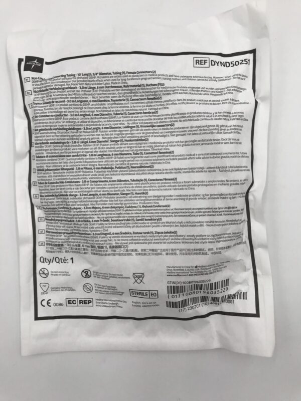 MEDLINE DYND50251 Non-Conductive Connecting Tubing 10Ft x 1/4in (50/Case) - GB TECH USA