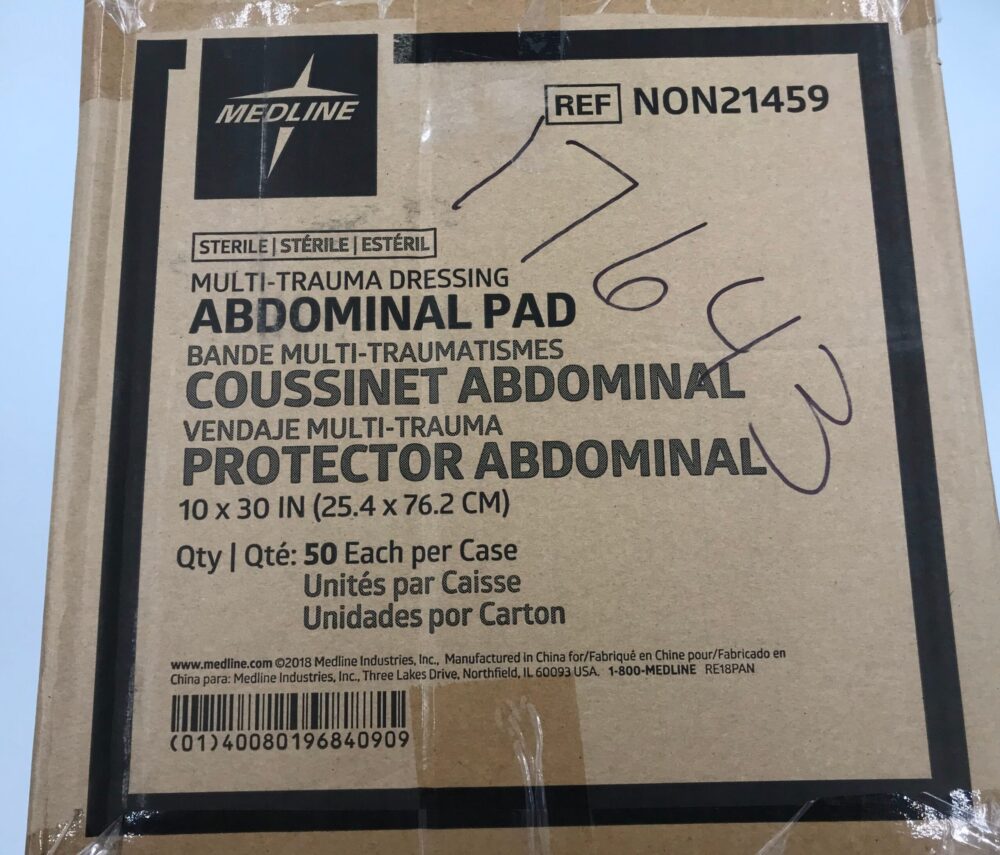 MEDLINE NON21459 Abdominal Pad Multi-Trauma Dressing 10x30in (50/Case ...