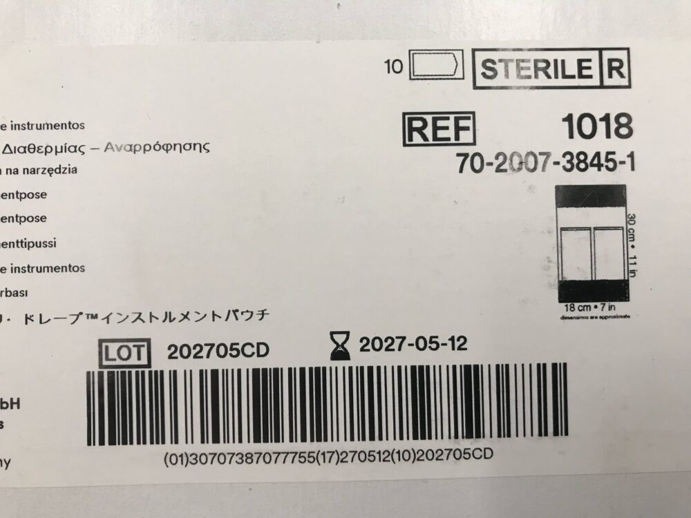 3M 1018 Steri-Drape Instrument Pouch 30cm x 18cm (11in x 7in) (10/Box ...