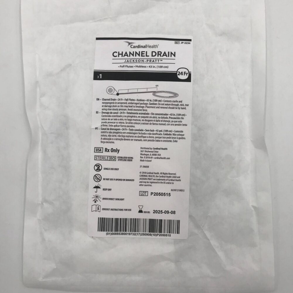 CARDINAL HEALTH JP-2228 Jackson-Pratt Channel Drain Full Flutes Hubless ...