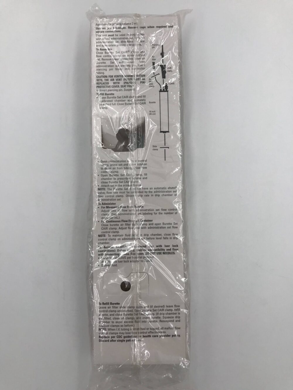 HOSPIRA 12425-01 LifeShield Inline Burette Set 150mL Nonvented 18in w ...