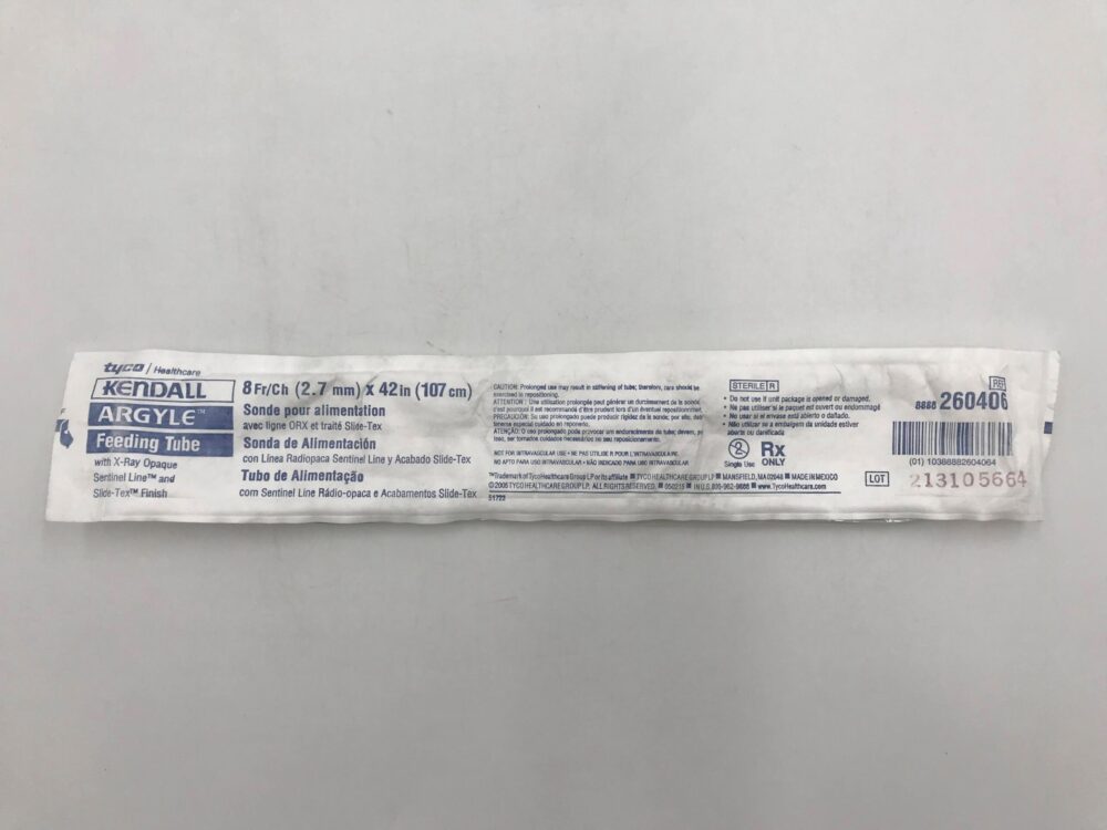 TYCO/KENDALL 260406 Argyle Feeding Tube w/ X-Ray Opaque 8F - GB TECH USA