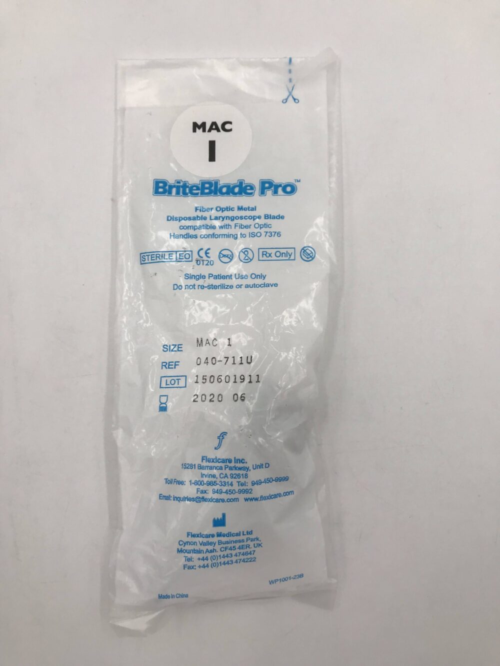 FLEXICARE 040-711U BriteBlade Pro Fiber Optic Metal Disposable ...