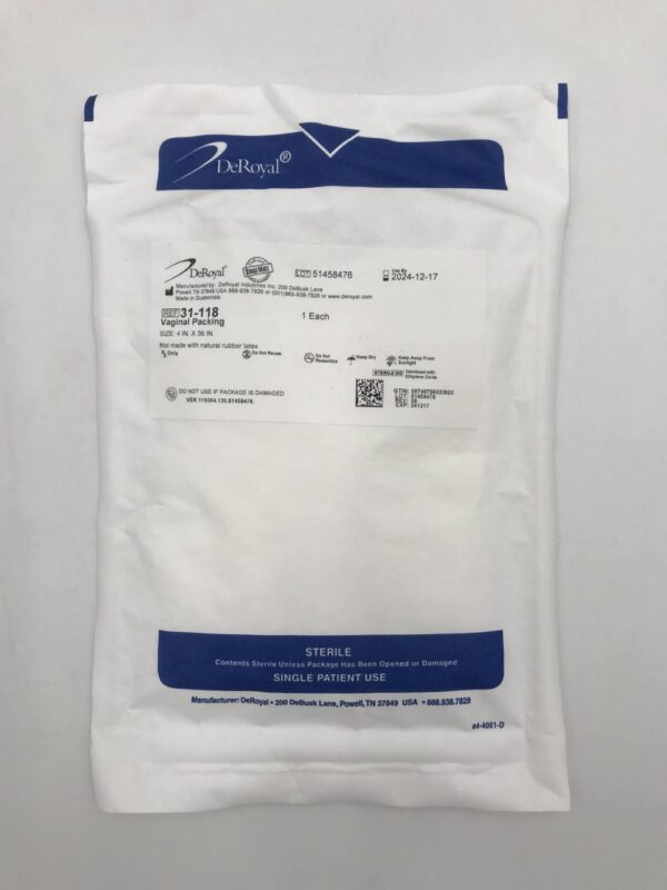DeRoyal 31-118 Vaginal Packing 4in x 36in - GB TECH USA
