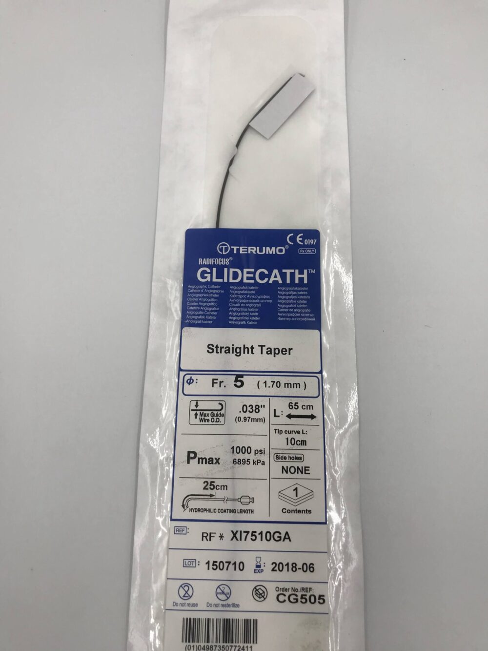 Terumo CG505 Glidecath Straight Taper Fr.5 Angiographic catheter (X ...