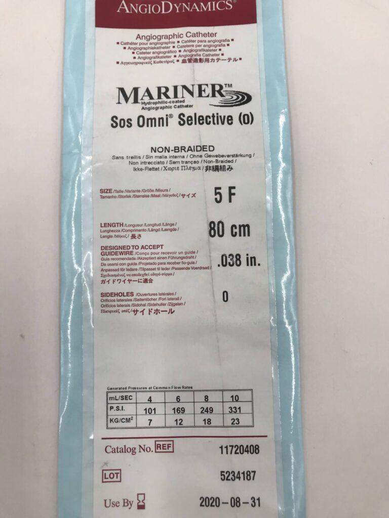 AngioDynamics 11720408 Mariner Sos Omni Selective (0) Non-Braided 4F ...