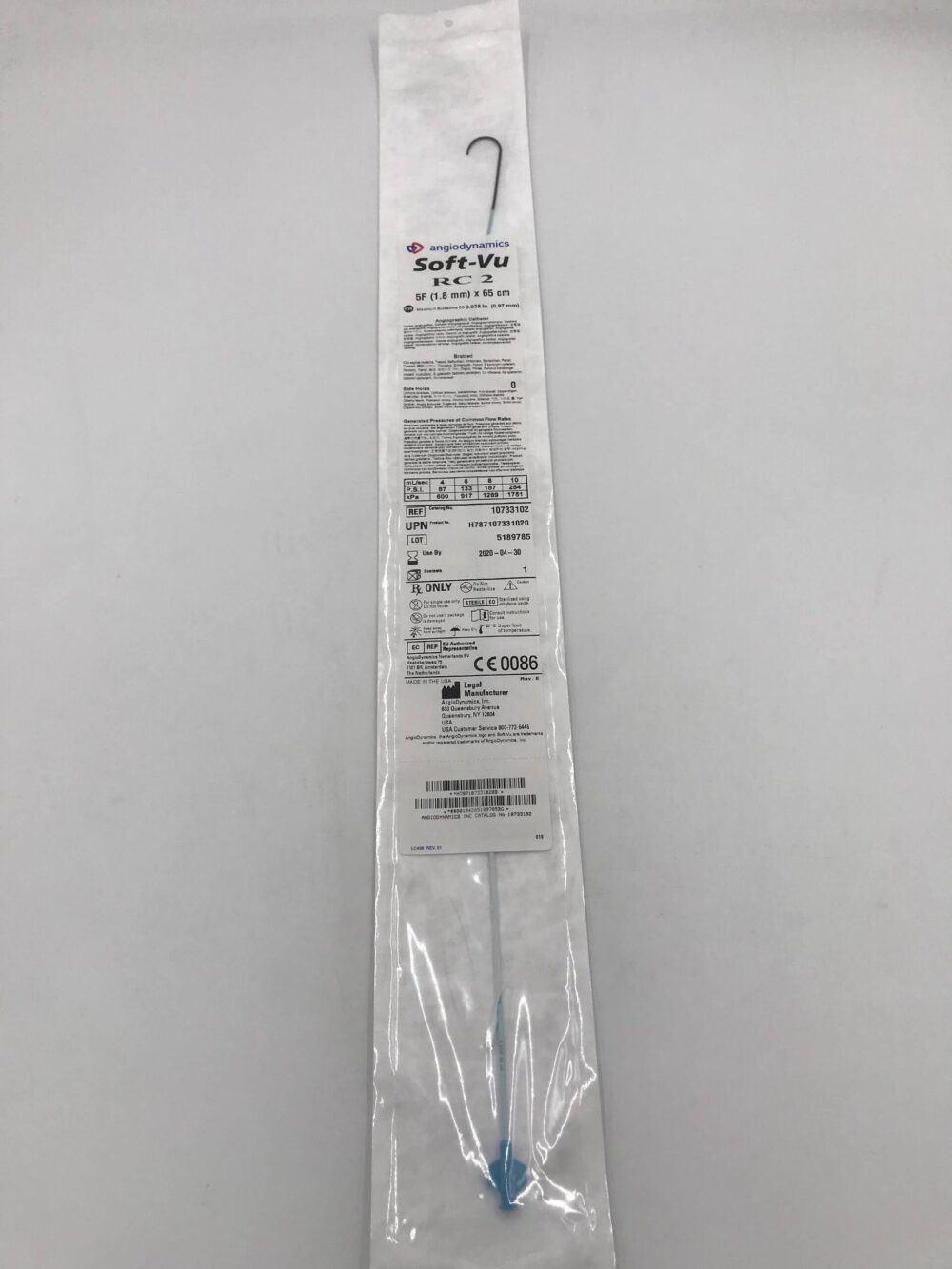 AngioDynamics 10733102 Soft-Vu RC 2 Braided 5F Angiographic Catheter (X ...