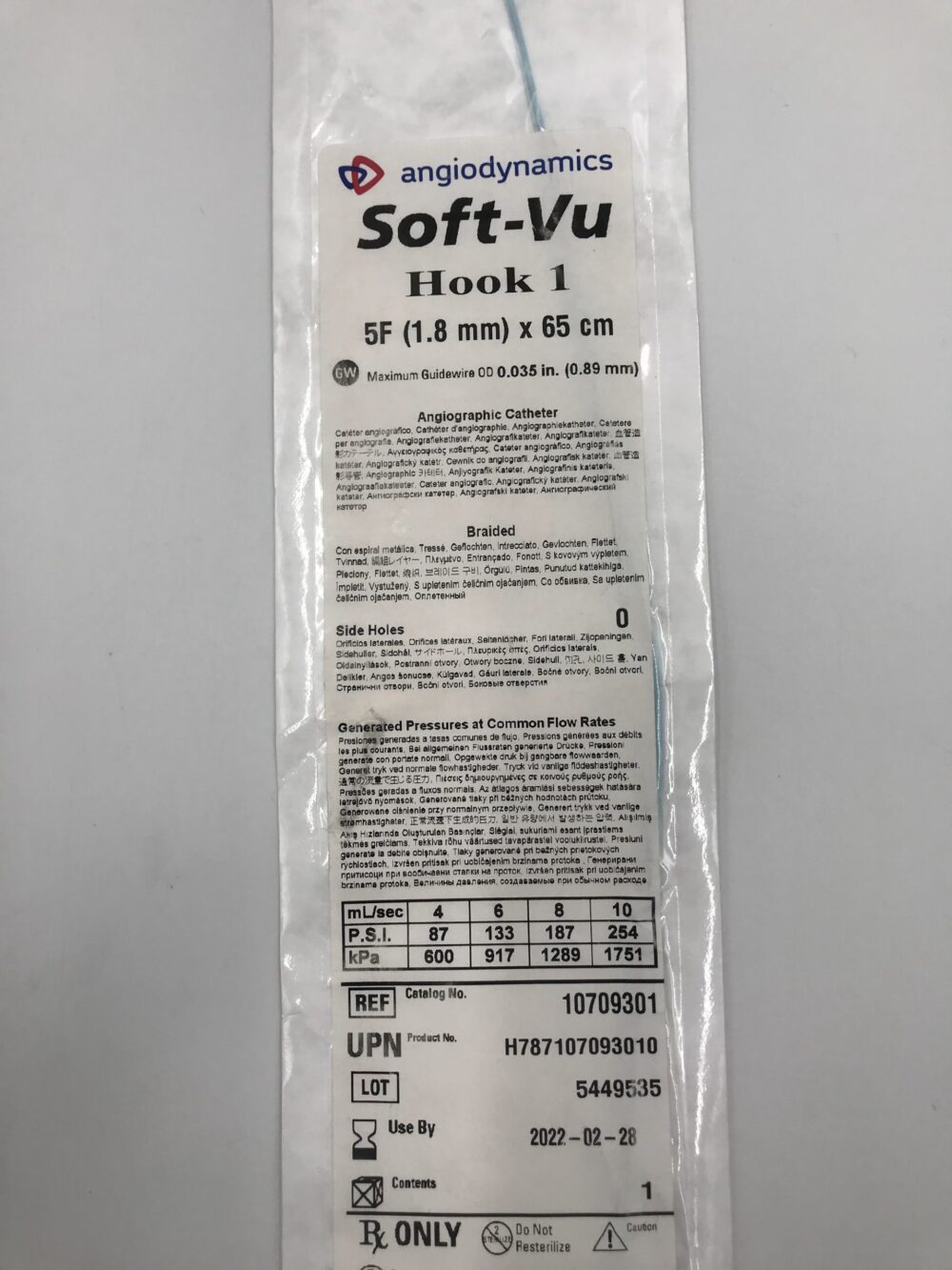 AngioDynamics 10709301 Soft-Vu Hook 1 Braided 5F Angiographic Catheter ...