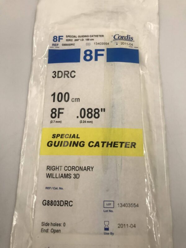 Cordis G8803DRC 3RDC Special Guiding Catheter Right Coronary Williams ...