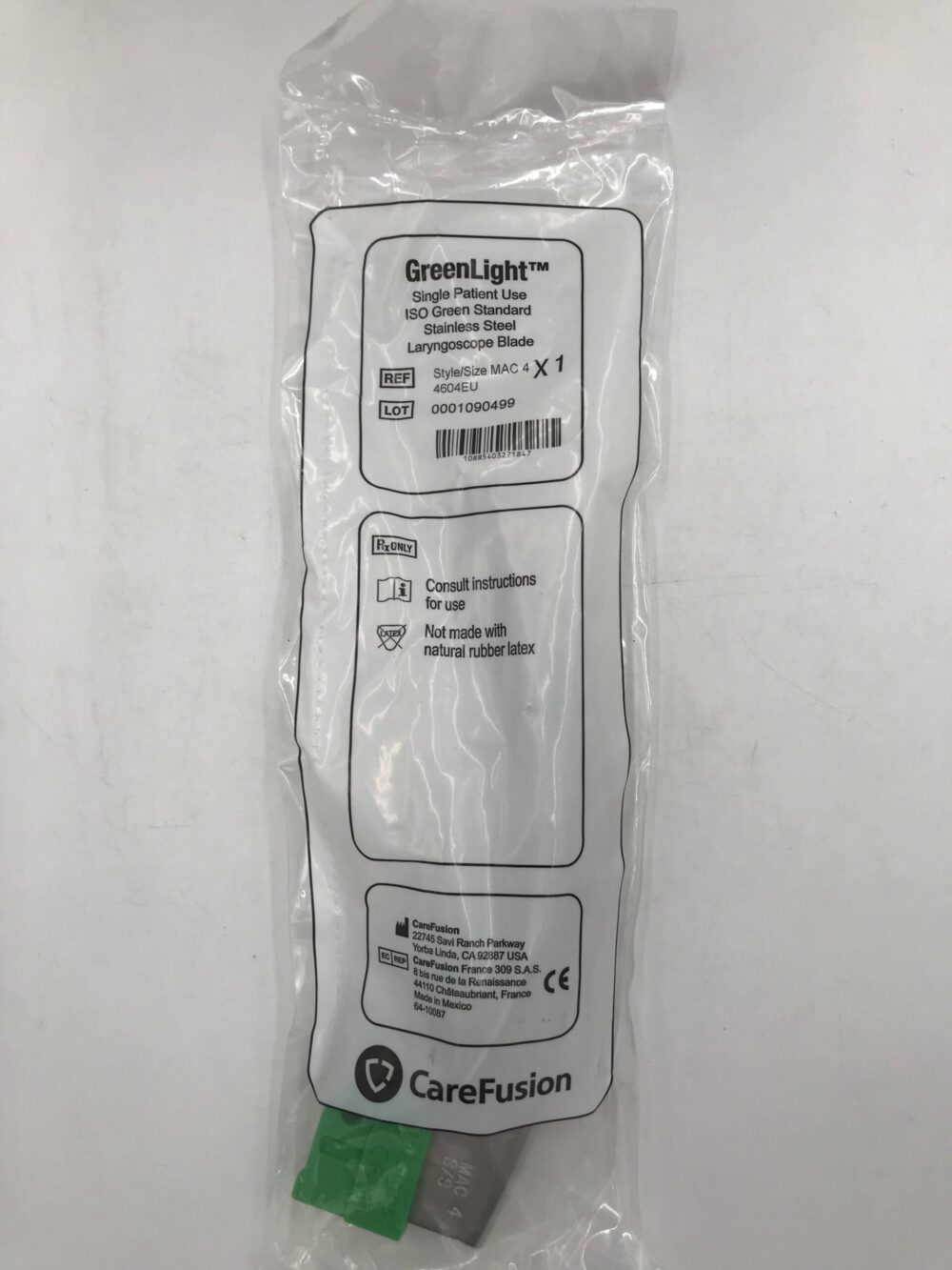 CAREFUSION 4604EU GreenLight ISO Green Standard Stainless Steel ...