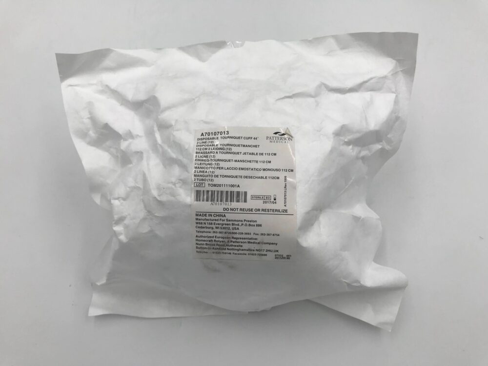 PATTERSON MEDICAL A70107013 Disposable Tourniquet Cuff 44in. 2 Lines ...