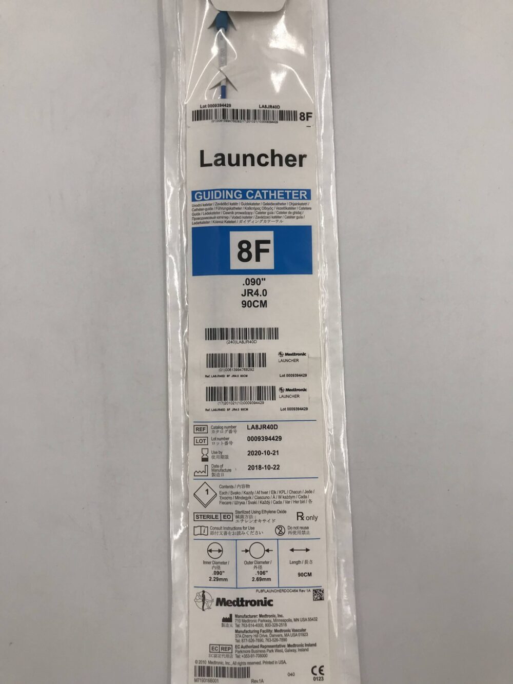 MEDTRONIC LA8JR40D Launcher Guiding Catheter JR4.0 8F (X) - GB TECH USA