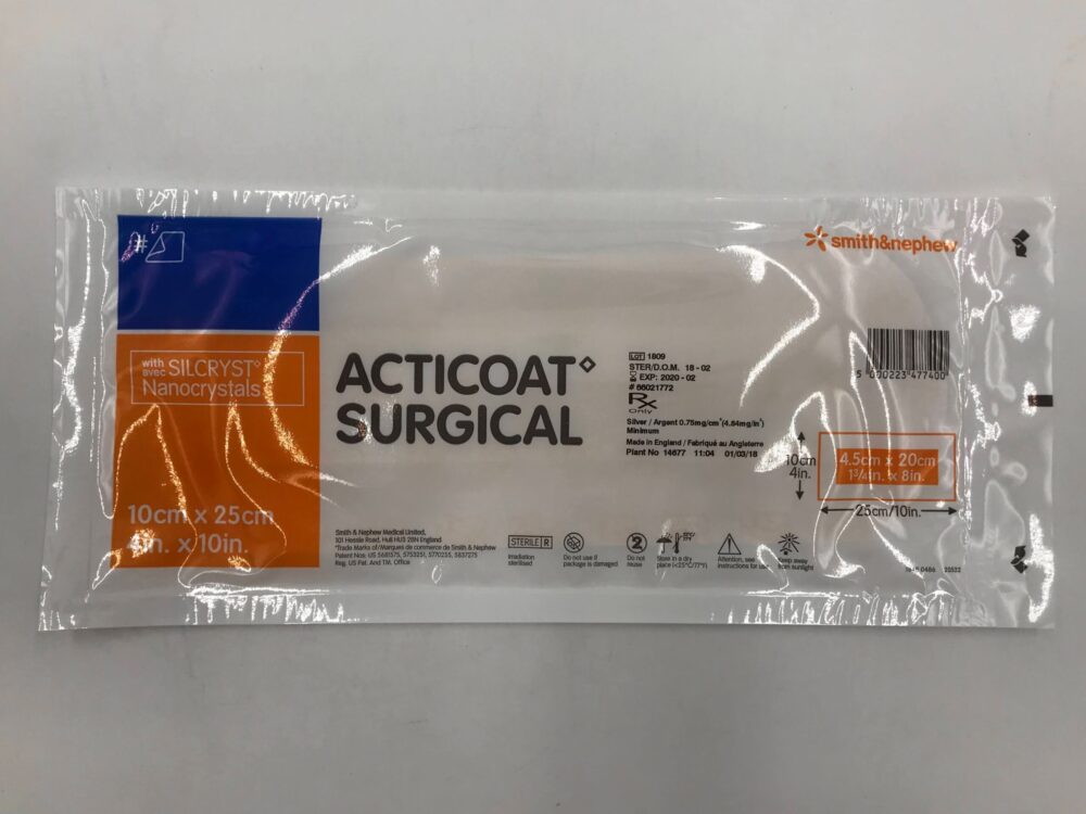 SMITH & NEPHEW 66021772 Acticoat Surgical Silver-Coated Antibacterial ...