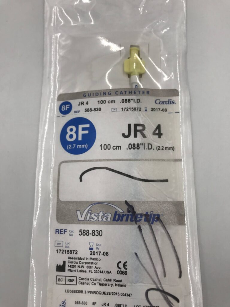Cordis 588-830 Vista BriteTip JR 4 Guiding Catheter 8F 100cm (X) - GB ...
