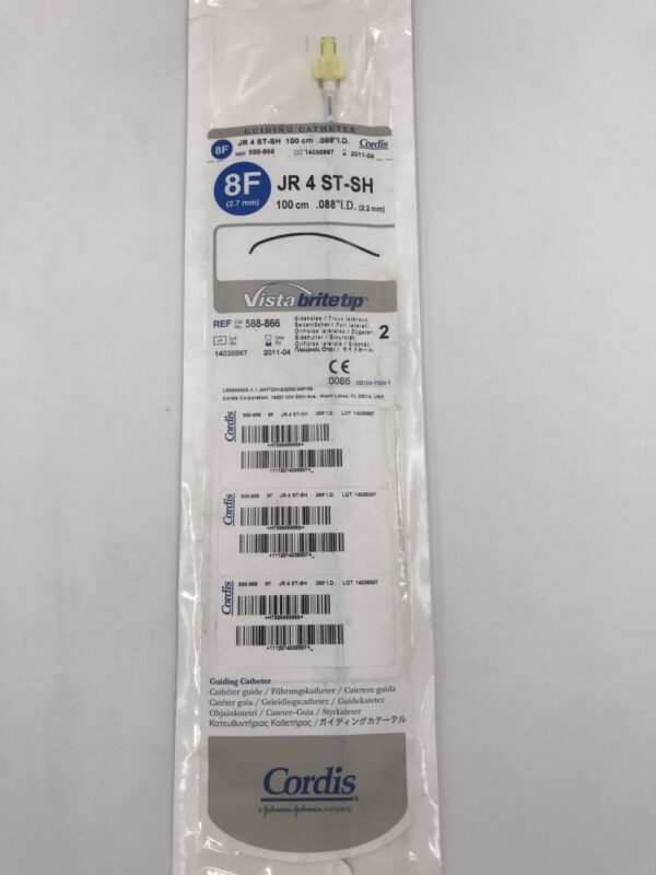 CORDIS 588-866 VistaBriteTip Guiding Catheter JR 4 ST-SH 8F 100cm (X ...