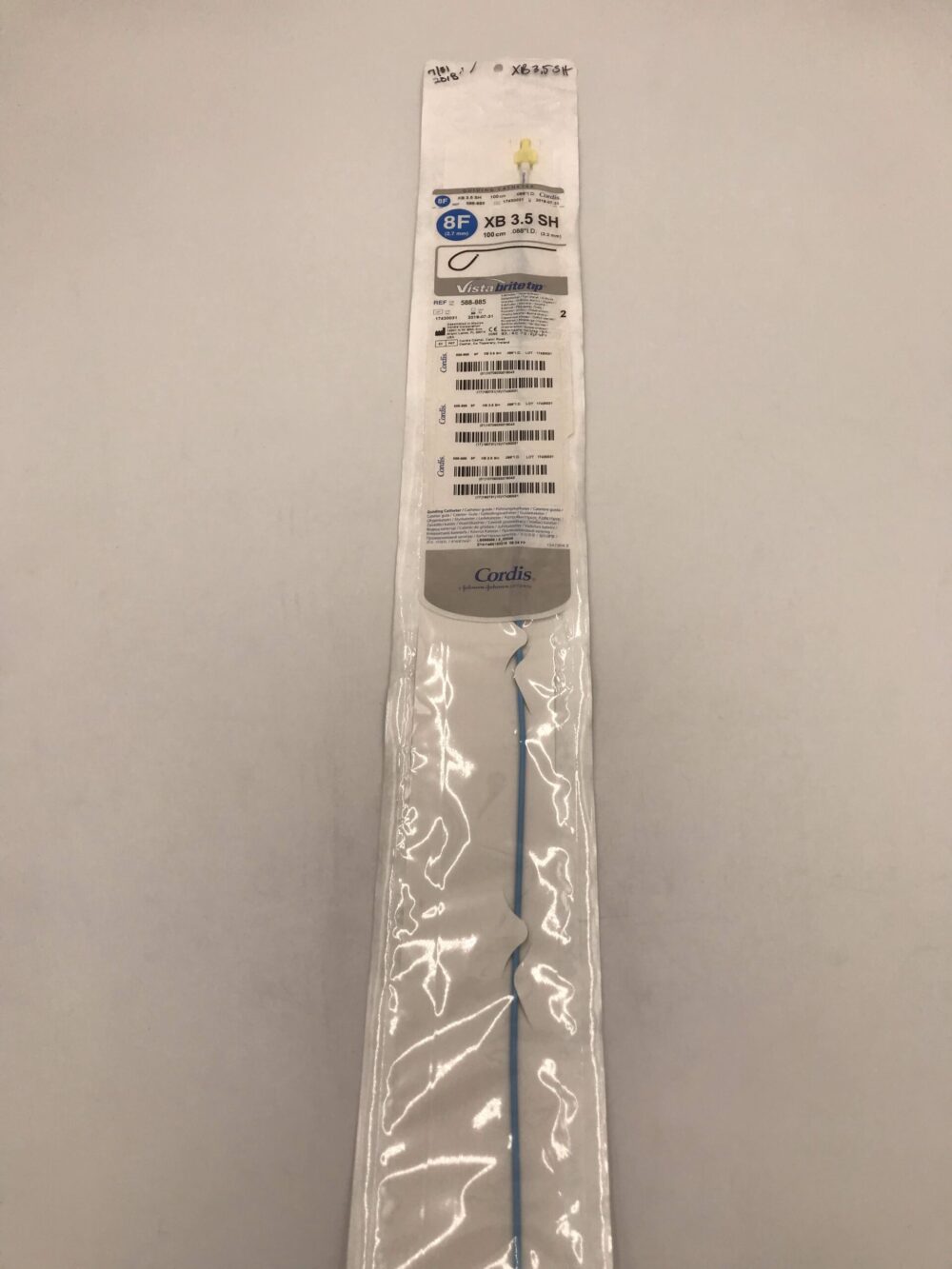 CORDIS 588-885 VistaBriteTip Guiding Catheter XB 3.5 SH 8F 100cm (X ...