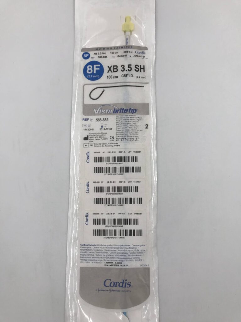 CORDIS 588-885 VistaBriteTip Guiding Catheter XB 3.5 SH 8F 100cm (X) - GB TECH USA