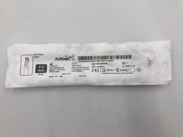 Arthrex AR-8400RBE Burr, Round, 8 Flute 4.0mm 13cm - GB TECH USA